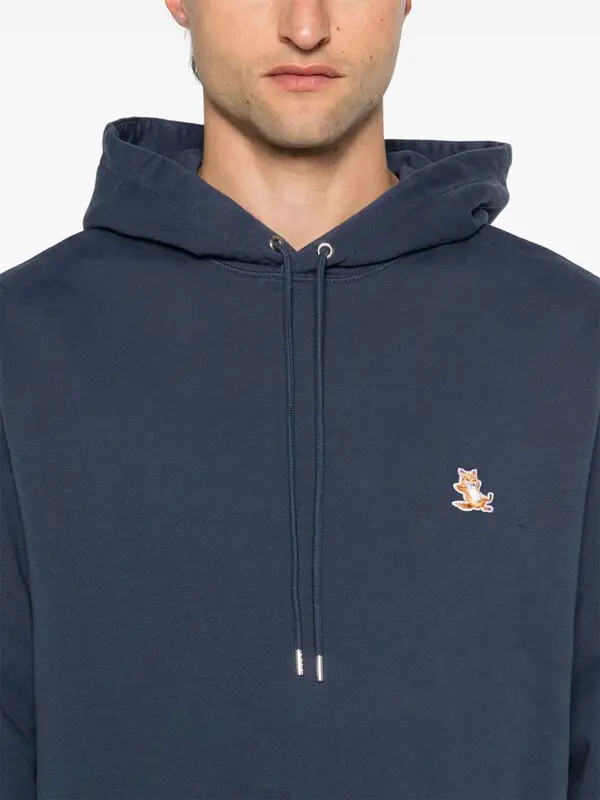 Maison Kitsuné Fox Head Cotton Hoodie - Blue