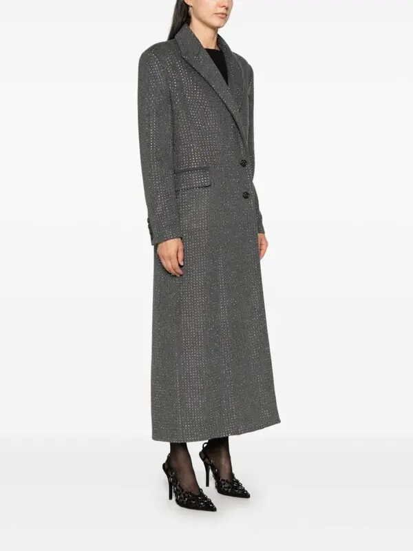 Giuseppe Di Morabito Rhinestone-embellished Overcoat - Grey