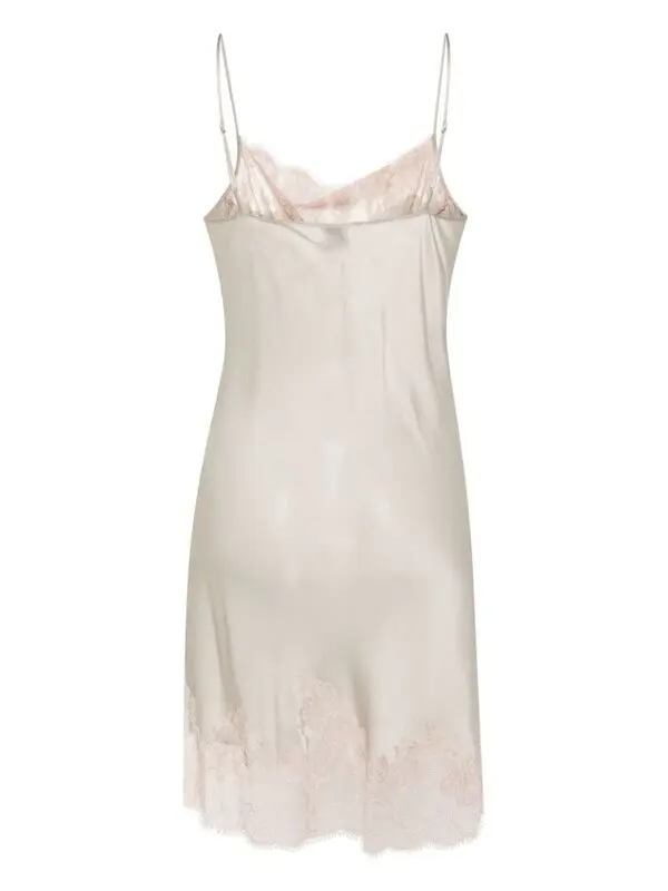 Carine Gilson Calais-caudry Lace-trim Silk Slip Dress