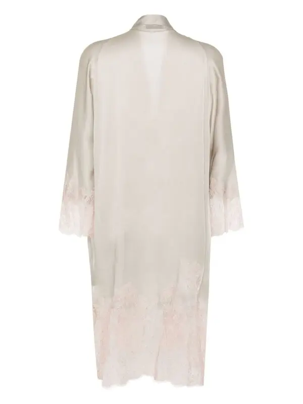 Carine Gilson Calais-caudry Lace-trim Silk Robe
