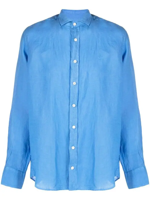 HACKETT Logo-embroidered Linen Shirt