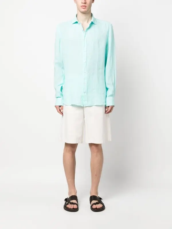 HACKETT Logo-embroidered Linen Shirt