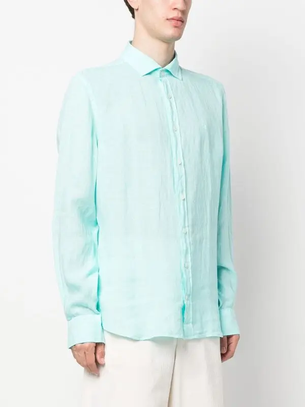 HACKETT Logo-embroidered Linen Shirt