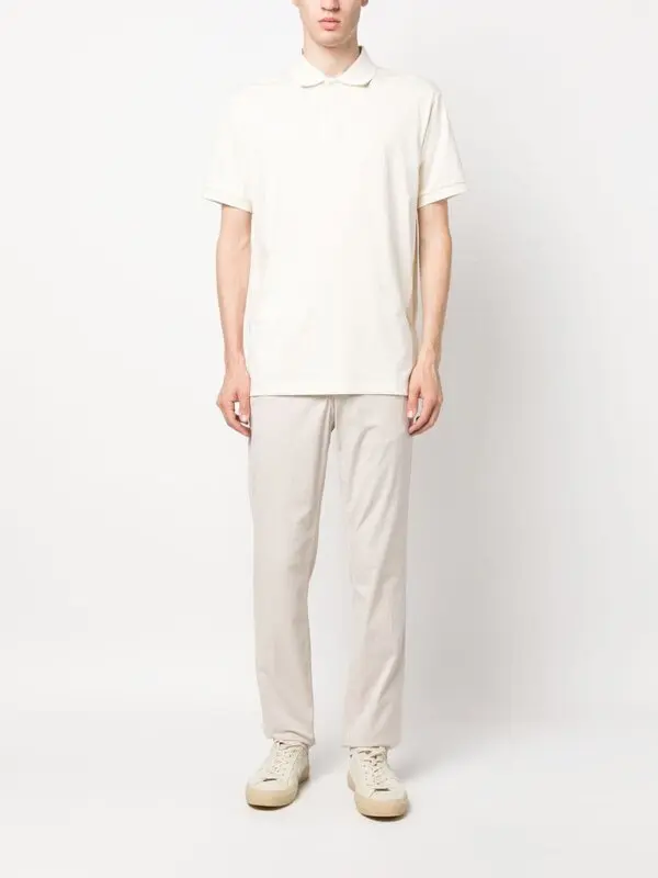 HACKETT Logo-embroidered Cotton Polo Shirt - Neutrals