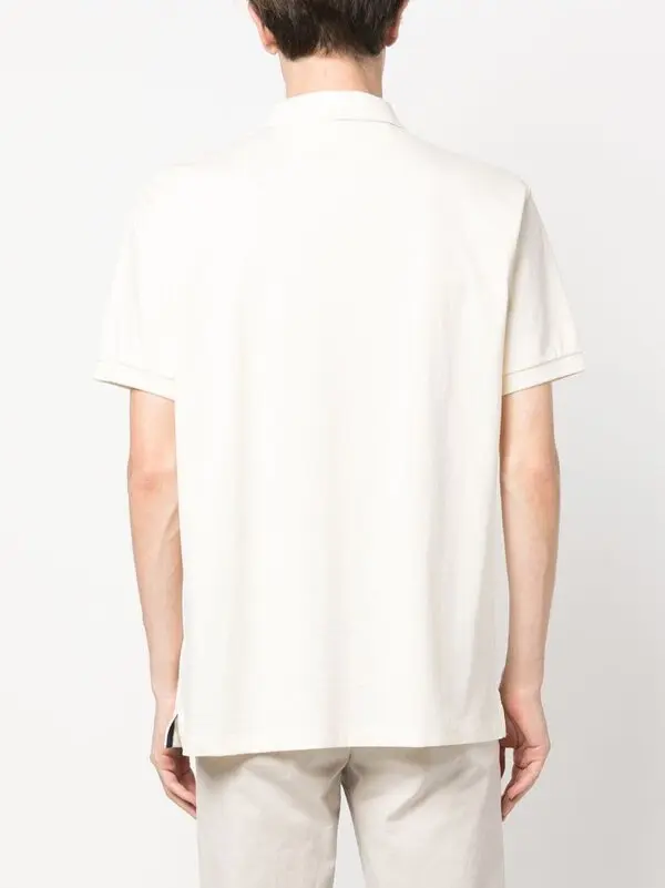 HACKETT Logo-embroidered Cotton Polo Shirt - Neutrals