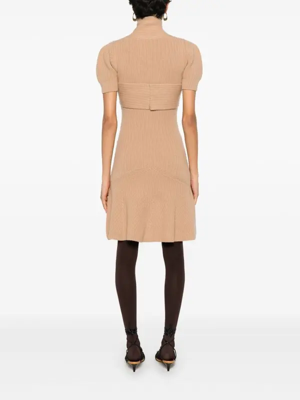 PATOU Wrap-front Mini Dress - Neutrals