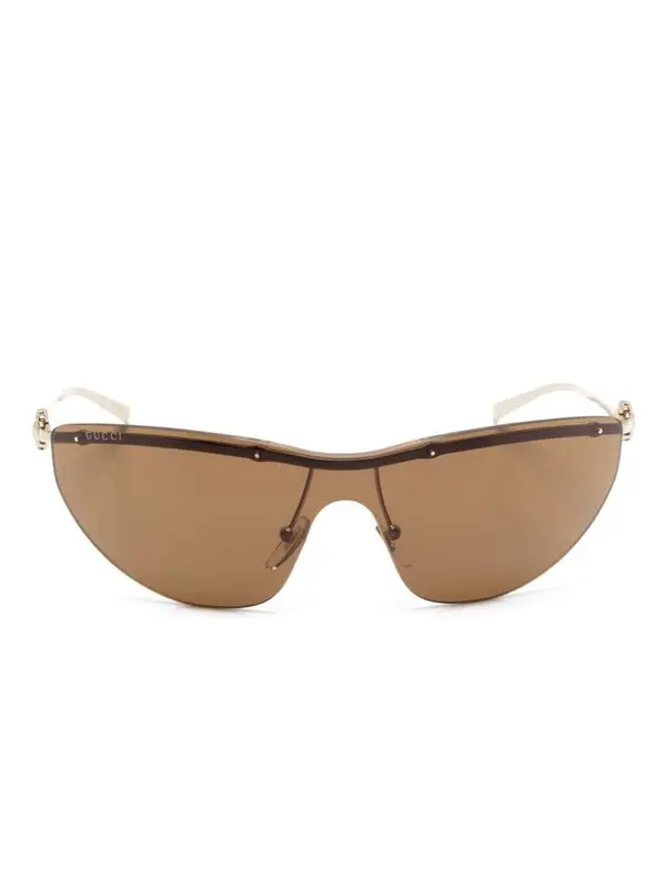 Gucci Horsebit-detail Sunglasses - Gold