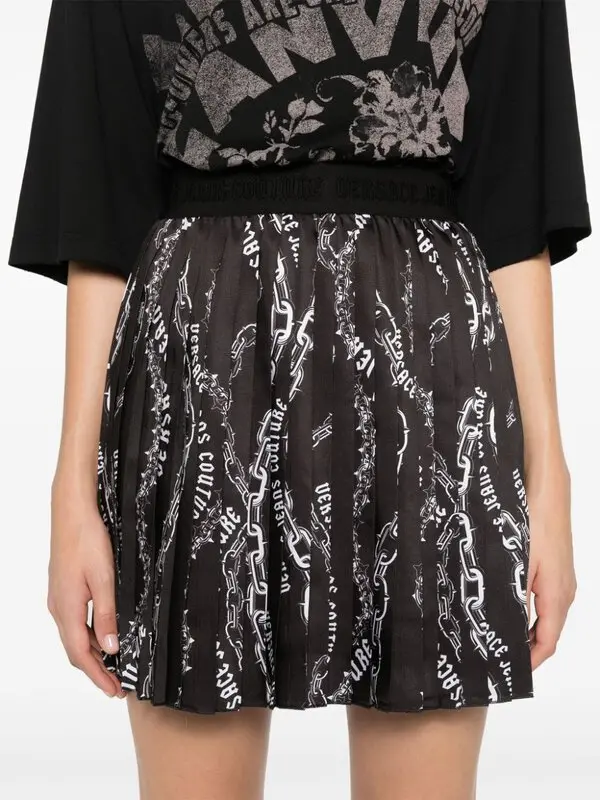 Versace Logo-chain Mini Skirt - Black