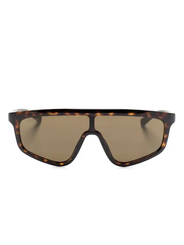 Gucci Shield-frame Sunglasses - Brown