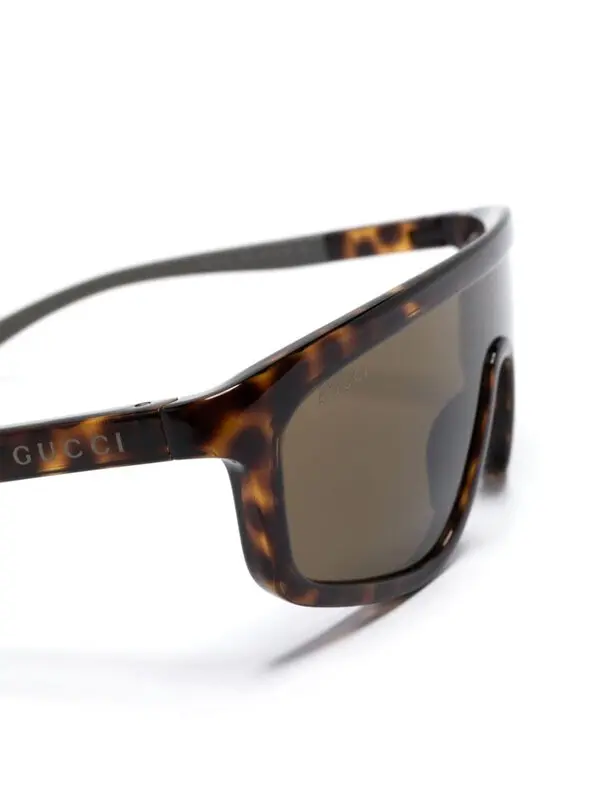 Gucci Shield-frame Sunglasses - Brown