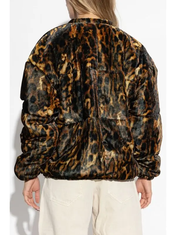 Isabel Marant Delima Leopard Print Bomber Jacket