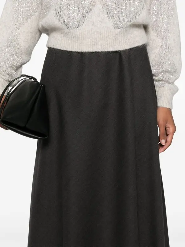 Brunello Cucinelli A-line Twill Skirt - Grey