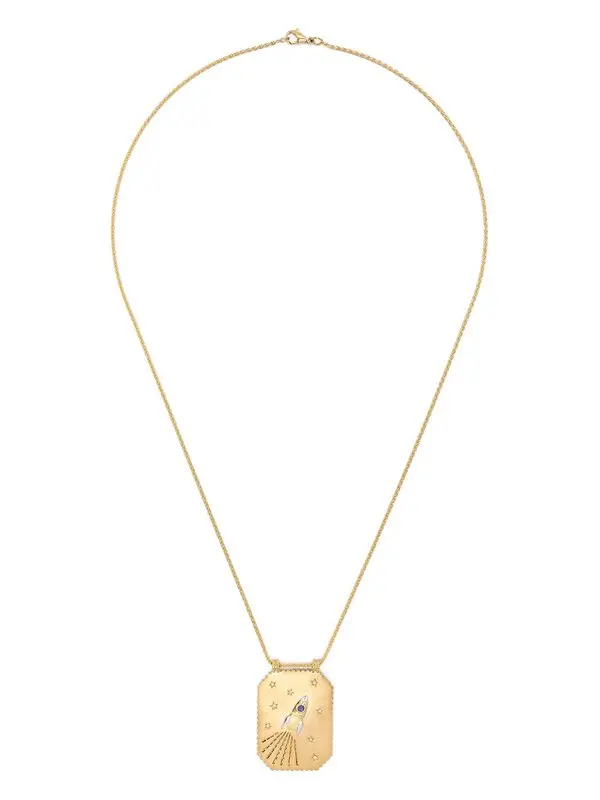 MARIE LICHTENBERG 18kt Yellow Diamond And Sapphire Necklace - Gold