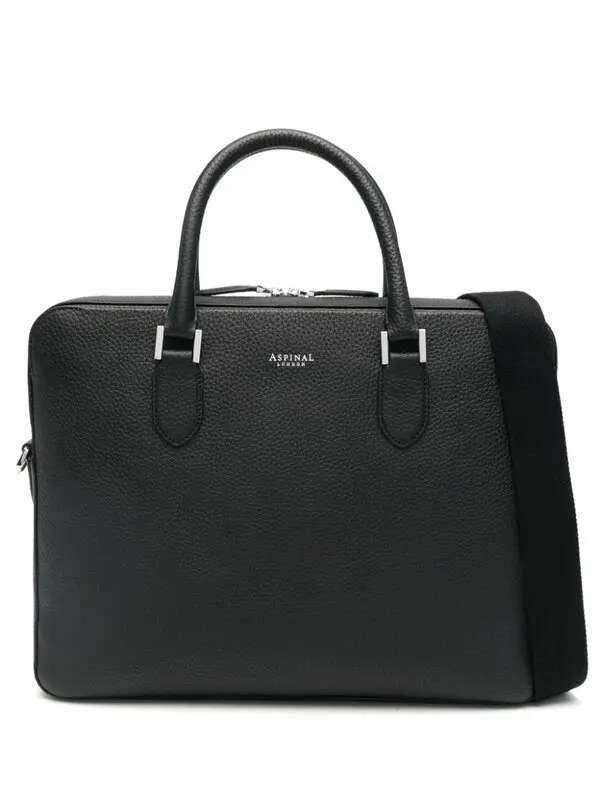 ASPINAL OF LONDON Pebbled Leather Briefcase - Black