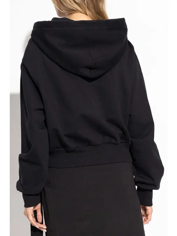 Versace Logo-print Cotton Hoodie - Black