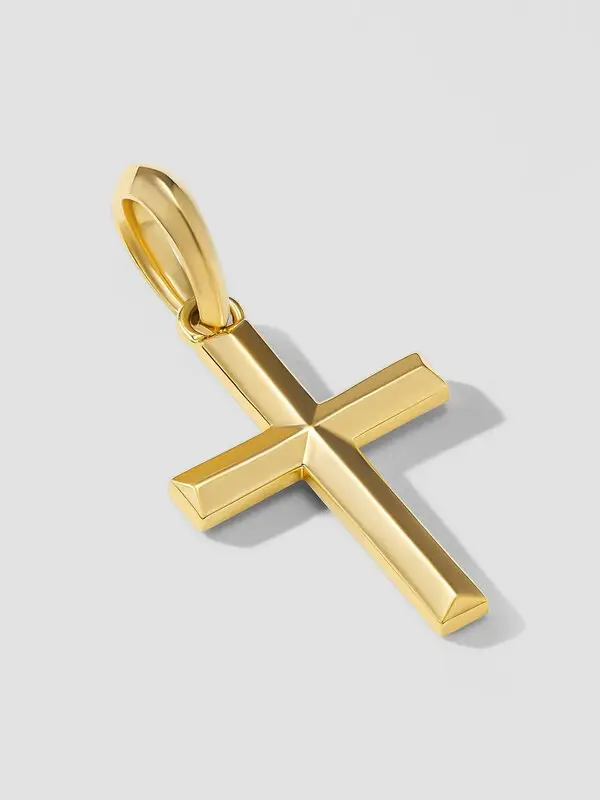 David Yurman Cross Pendant In 18k Yellow 24mm