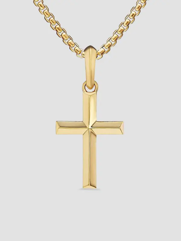 David Yurman Cross Pendant In 18k Yellow 24mm