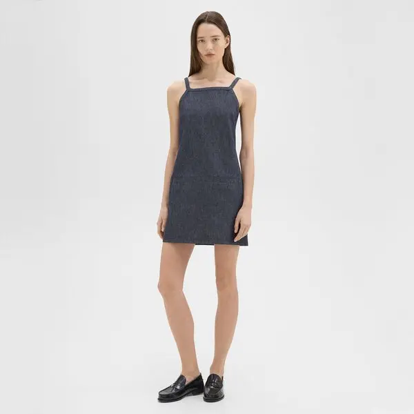 white christmas dresses Medium Wash Denim Mini Shift Dress - Casual Dresses main image 0