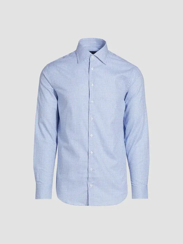 Giorgio Armani Plaid Cotton Front-button Shirt