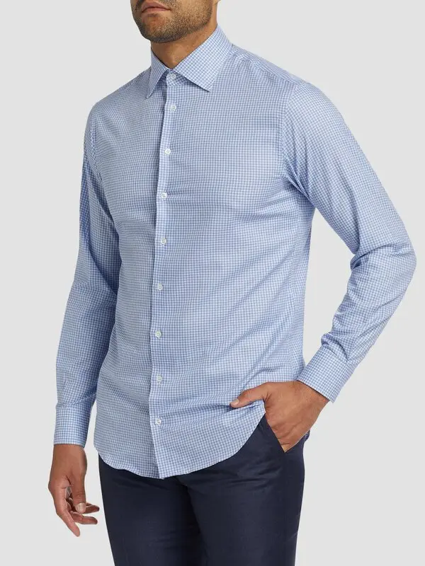 Giorgio Armani Plaid Cotton Front-button Shirt