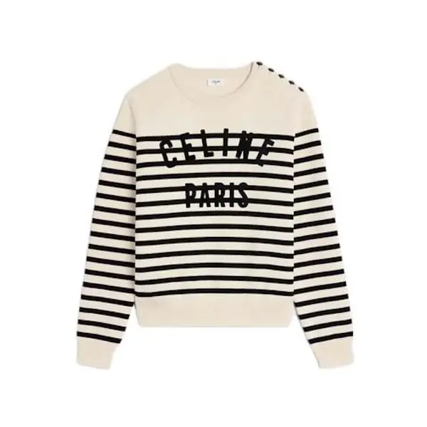 Celine Crew Neck Mariniere Cotton Sweater