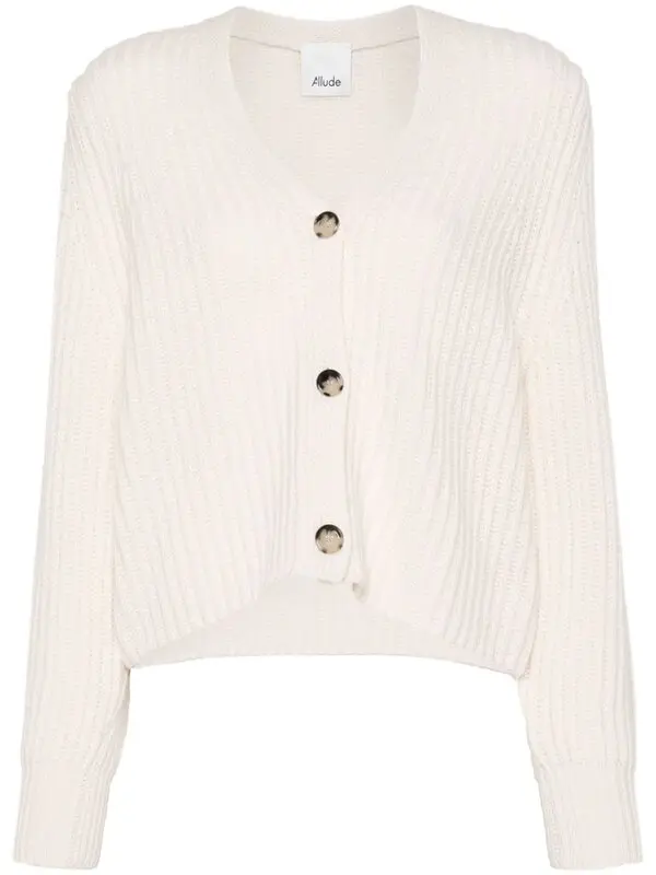 ALLUDE Ribbed-knit Cardigan