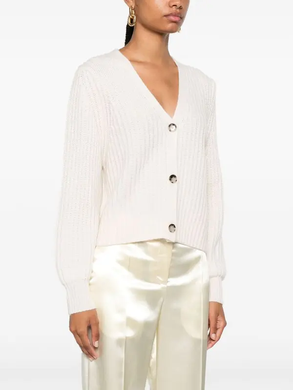 ALLUDE Ribbed-knit Cardigan