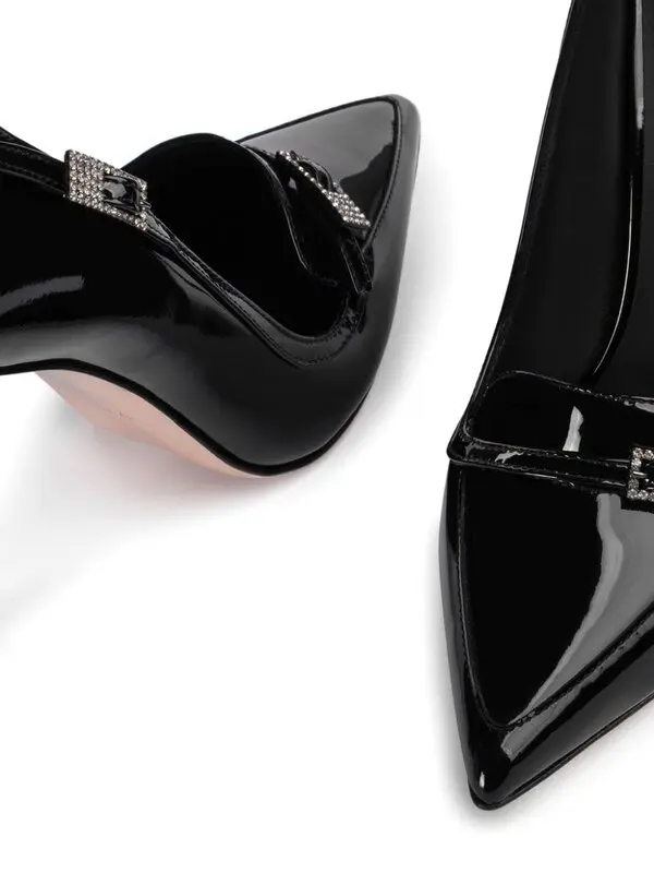 LE SILLA Morgana Patent-leather Pumps - Black