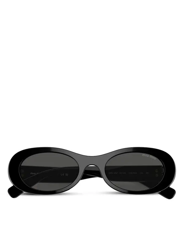 Miu Miu Oval Sunglasses - Black/gray Solid