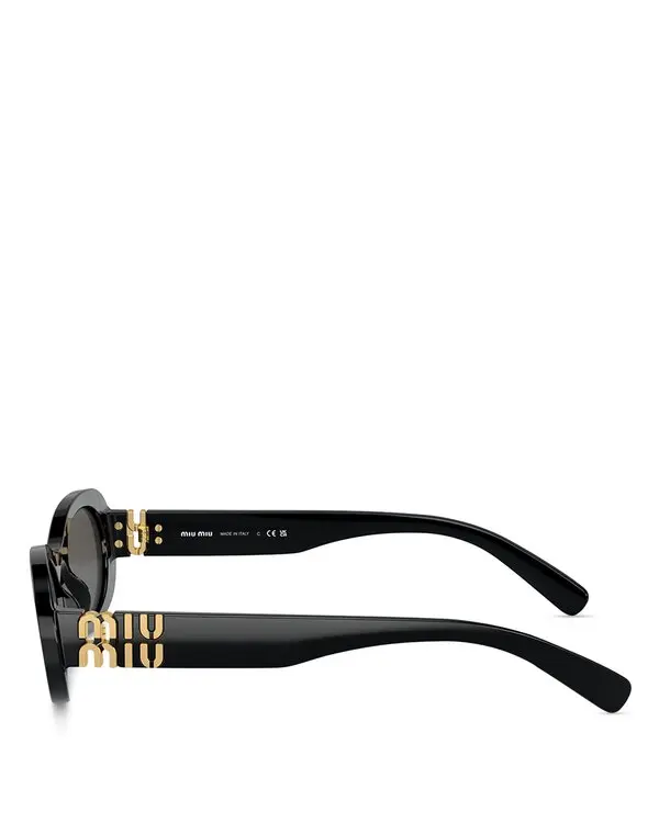 Miu Miu Oval Sunglasses - Black/gray Solid