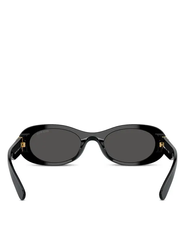 Miu Miu Oval Sunglasses - Black/gray Solid