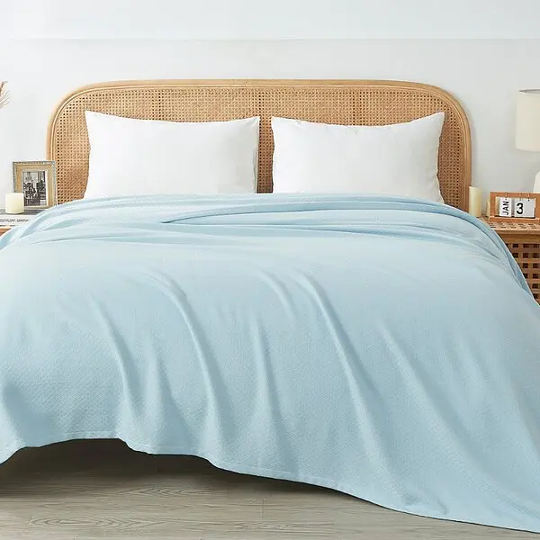 Bloomingdale'S Egyptian Cotton Diamond Blanket - Sky Blue