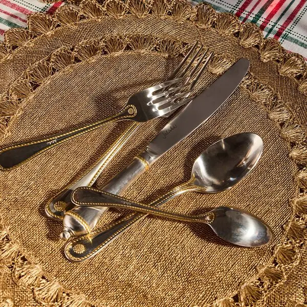 JULISKA Berry And Thread 20 Piece Flatware Set - Bright Satin/gold
