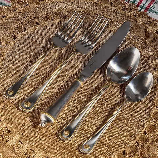 JULISKA Berry And Thread 20 Piece Flatware Set - Bright Satin/gold