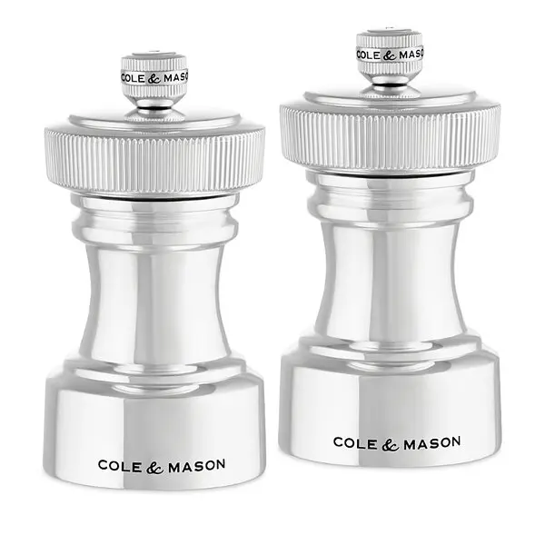 COLE & MASON Hoxton 4 Plated Salt And Pepper Mill Set - Silver