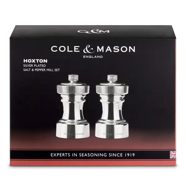 COLE & MASON Hoxton 4 Plated Salt And Pepper Mill Set