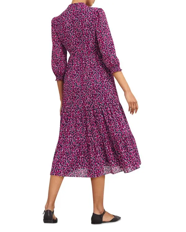 HOBBS LONDON Freda Printed Tiered Midi Dress - Navy Multi
