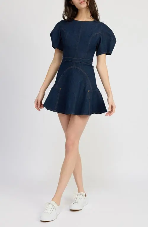 En Saison Dakota Denim Mini Dress In Indigo - 60% Off | Editorialist