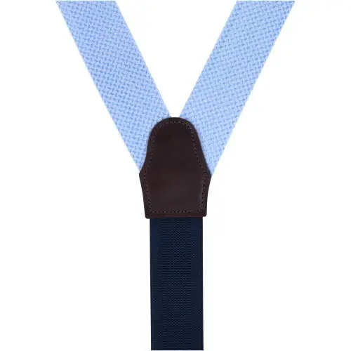 Trafalgar Gamma Geometric Pattern Silk Suspenders - Light Blue