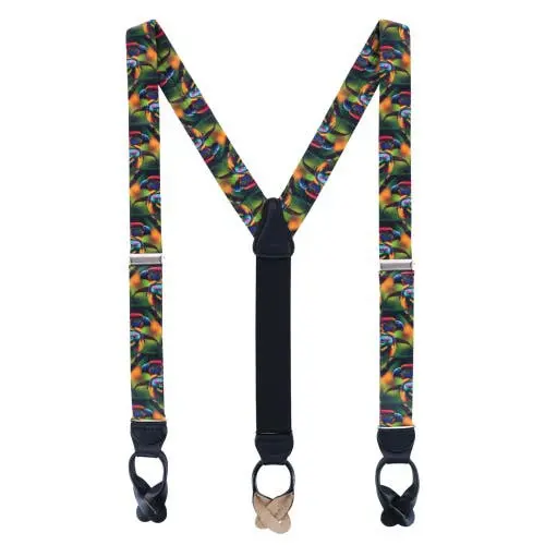 Trafalgar Jungle Parrot Silk Suspenders - Multiple