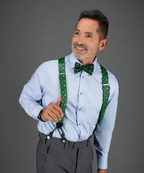 Trafalgar Shamrock Silk Button End Brace - Green