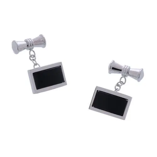 Trafalgar Banbury Silk Suspenders And Esteban Cufflinks Set - Black