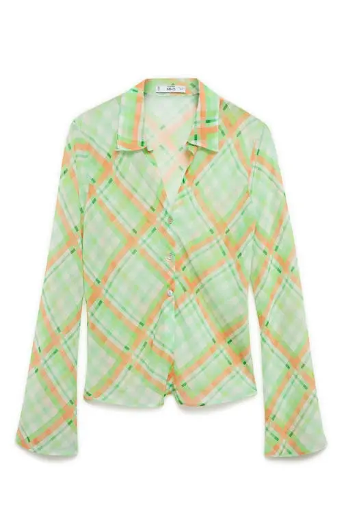 Mango Check Button-up Shirt