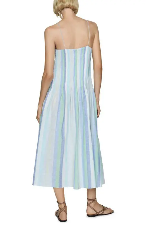 Mango Stripe Linen Blend Dress