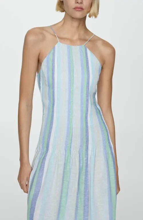 Mango Stripe Linen Blend Dress
