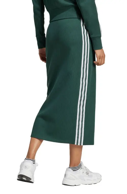 ADIDAS ORIGINALS Adicolor 3-stripes Knit Midi Skirt - Mineral Green