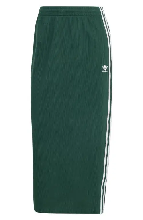 ADIDAS ORIGINALS Adicolor 3-stripes Knit Midi Skirt - Mineral Green