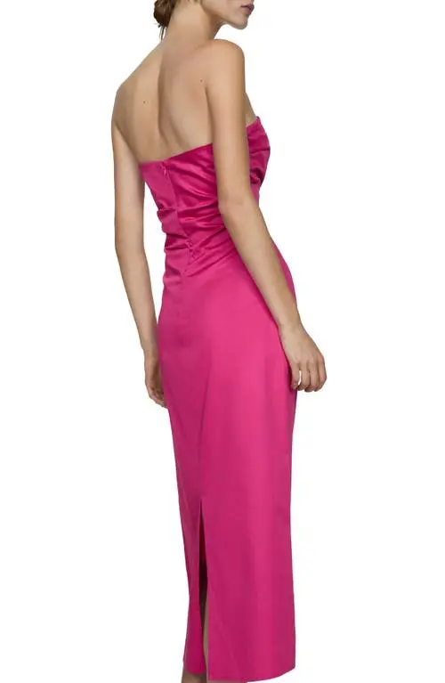 Mango Draped Strapless Dress In Pink - 65% Off | Editorialist