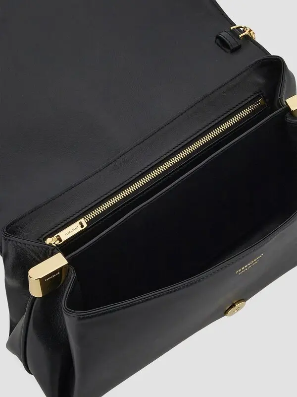 FERRAGAMO New Line Leather Shoulder Bag