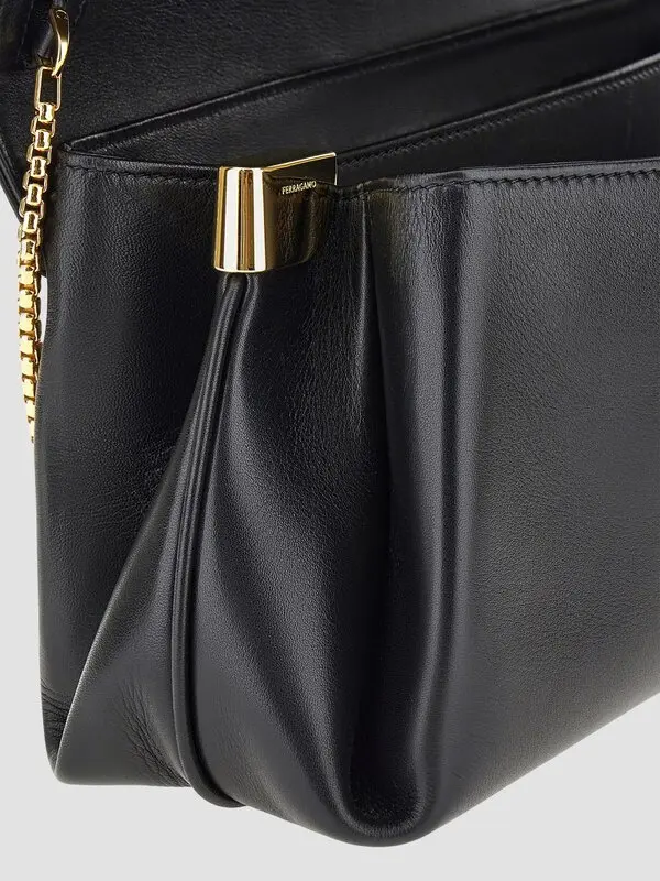 FERRAGAMO New Line Leather Shoulder Bag